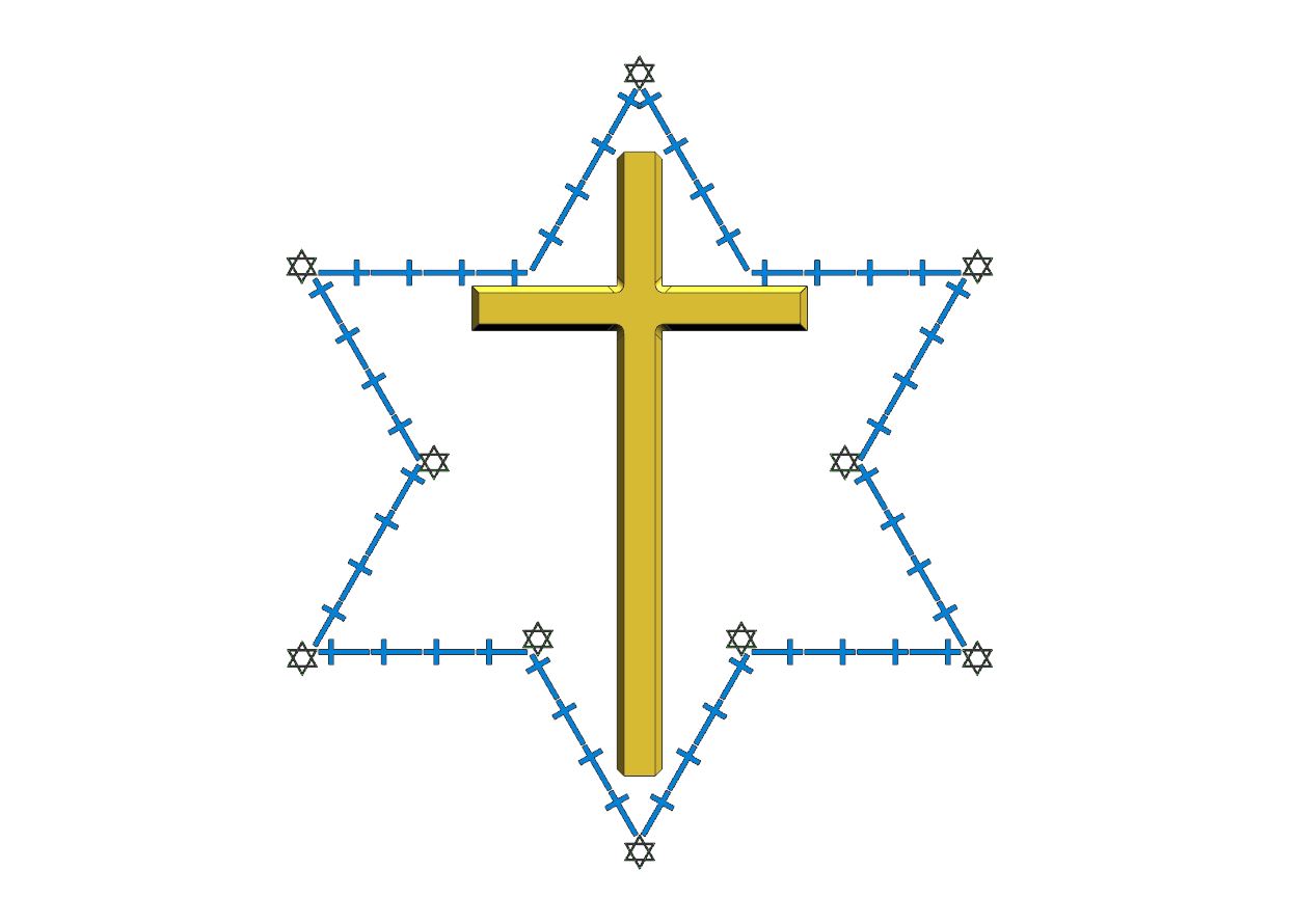 cross in star C – God's Word and Two Men